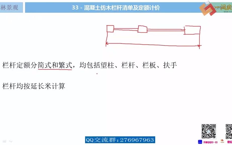 课时34-33、仿木栏杆清单及定额计价
