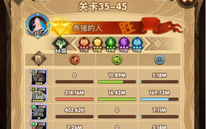 剑与远征35-45 35-46 35-47 单队319级阵容站位神器_手机游戏热门视频