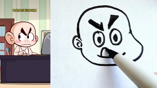 偷偷玩电脑时,创意简笔画,一起学画画