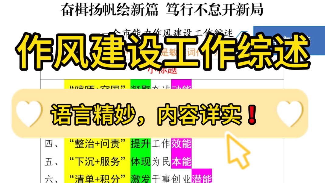【逸笔文案】别具一格❗️3000字能力作风建设工作综述,语言精妙,...