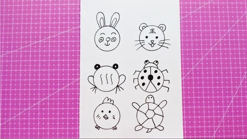 创意简笔画:用圆形画小动物,你能画多少