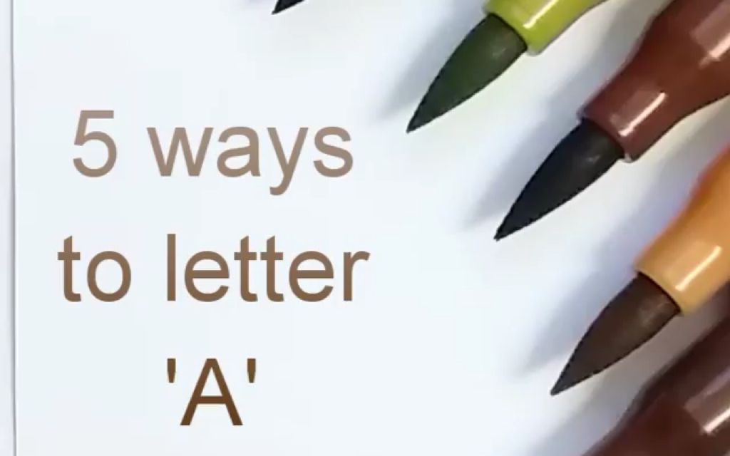 【搬运】单个brush花体英文字母5种书写方法教程:A、B、C、D、E、F