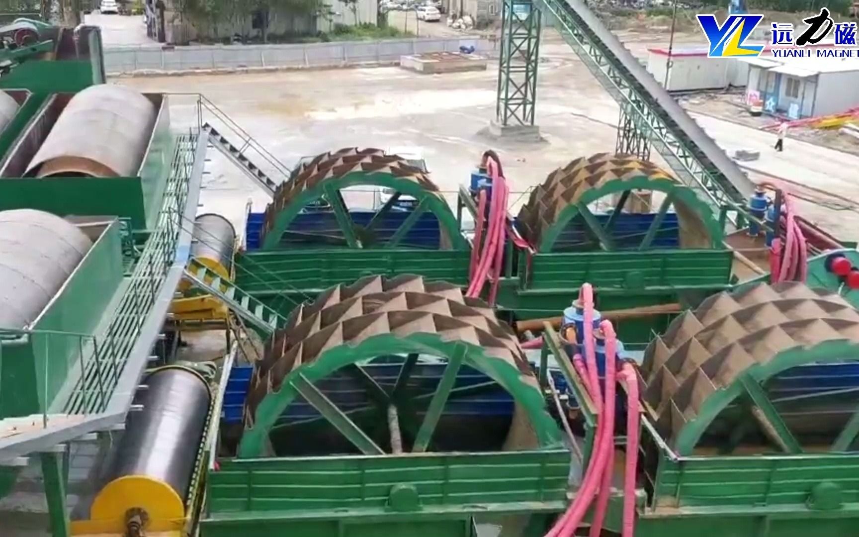 福建石狮河砂磁选机,洗砂选矿厂是如何选铁的,快来围观吧