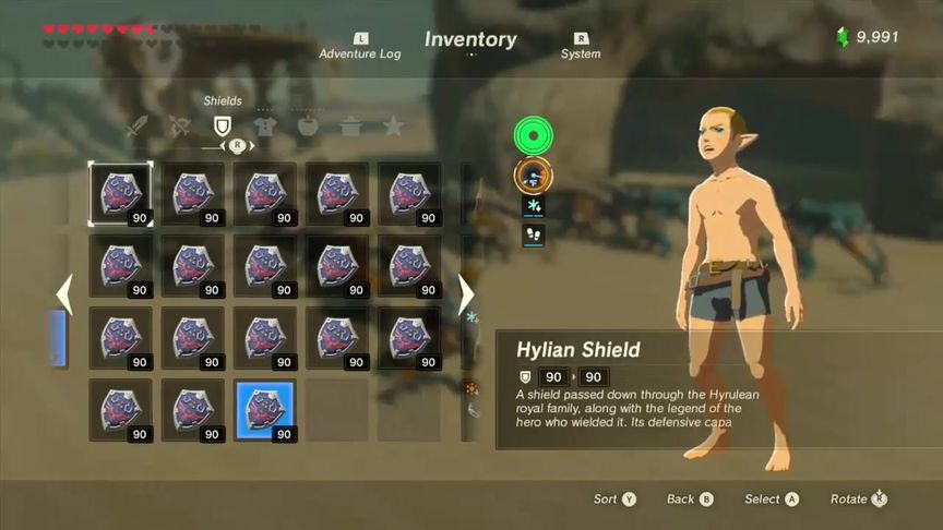 Switch《塞尔达传说:荒野之息》无限复制“海拉尔之盾”的秘籍