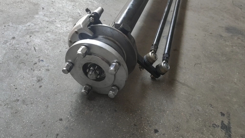 电动四轮车五孔碟刹前桥,改装电动车碟刹羊角前桥