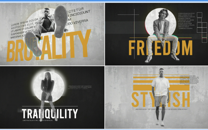 AE模板-9套创意人物艺术海报式时尚人物主播模特介绍视频综艺节目...