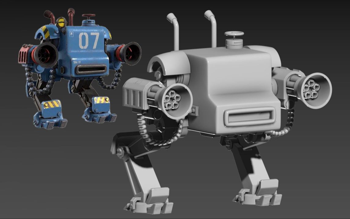 3dmax机器人,从零开始学习硬表面机器人模型制作,硬表面卡线并不难!