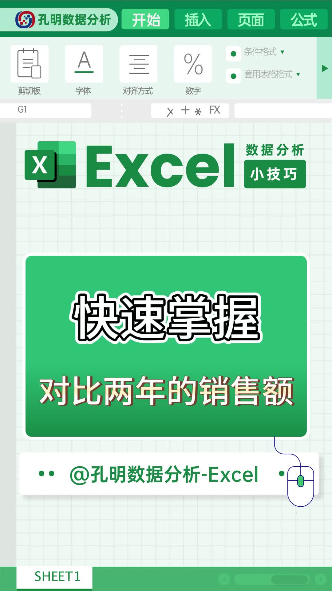 excel常用表格小技巧之对比两年的销售额