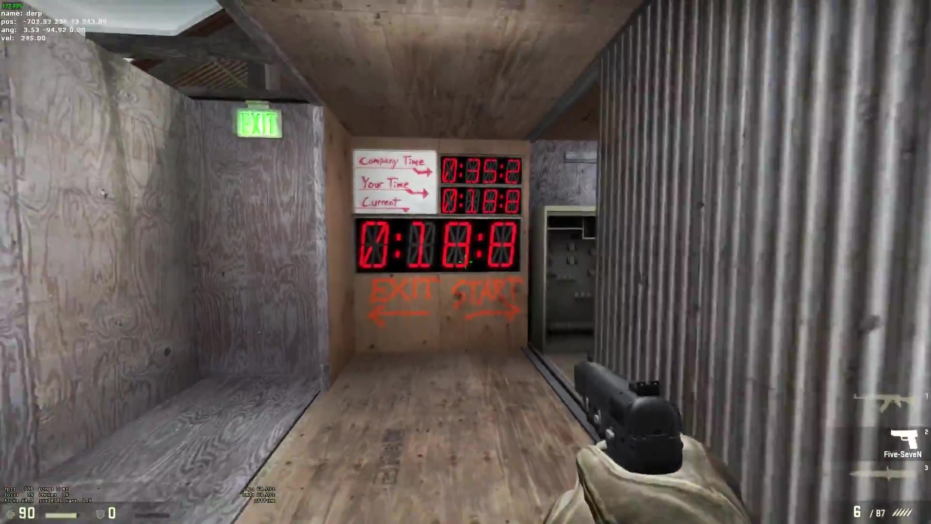 CSGO训练关 - 64 tick, AK-47 in 18.8s 世界纪录