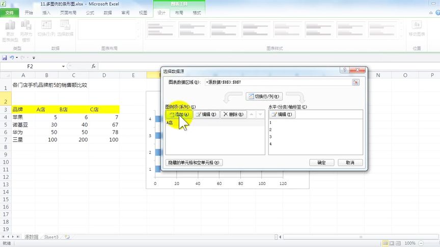EXCEL|多图例的条形图
