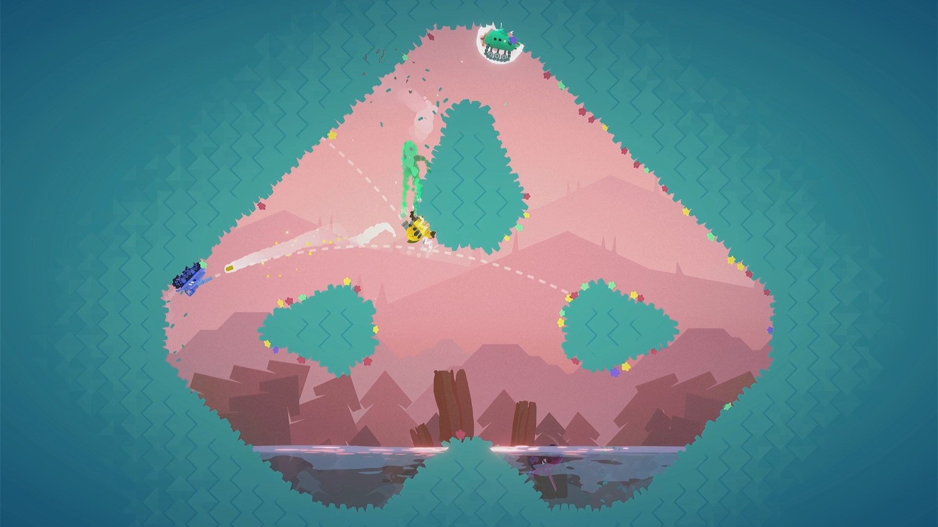 儿子和小朋友本地4人对战《吸盘坦克踩踏大战》 Treadnauts 可吸在...