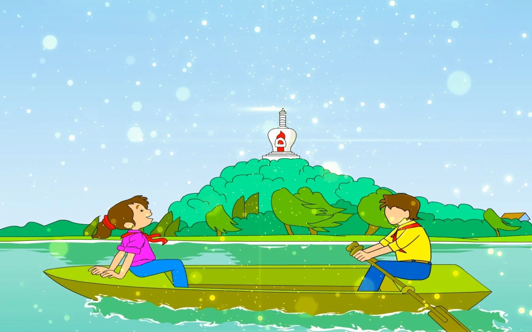 让我们荡起双桨 伴奏版led舞台背景视频素材879