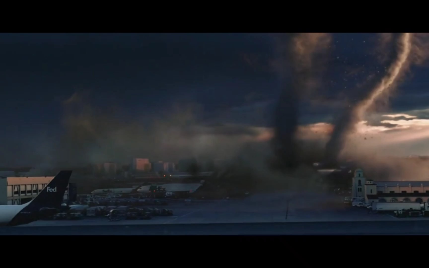 巨大龙卷风形成横扫洛杉矶