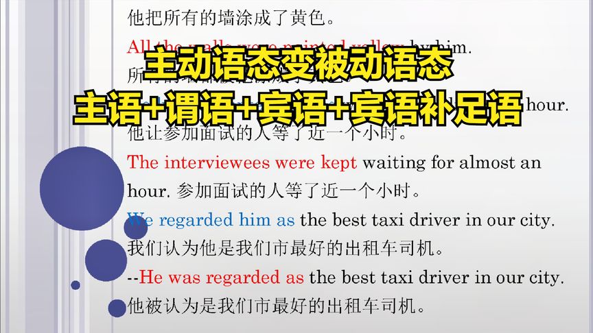 该如何学语法?这种方法让你秒懂主动变被动/主语+谓语+宾语+宾补
