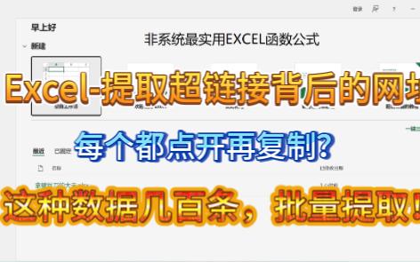 EXCEL-批量提取超链接背后的网址