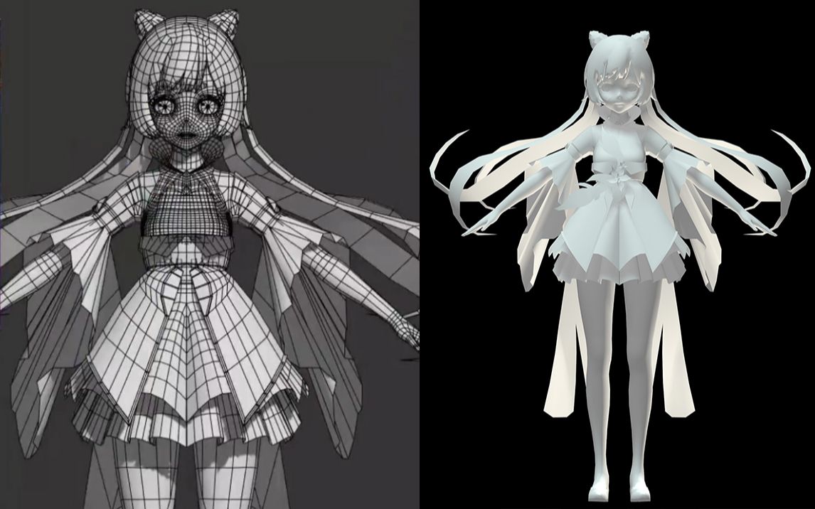 【原神】刻晴3D游戏角色制作演示-3DMAX人物建模教程