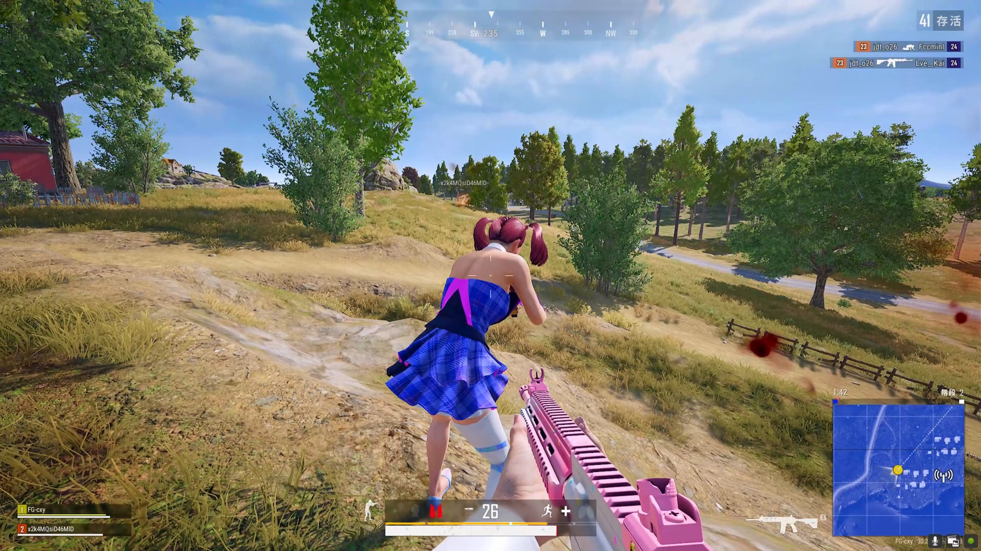PUBG布娃娃R女角色倒地死亡