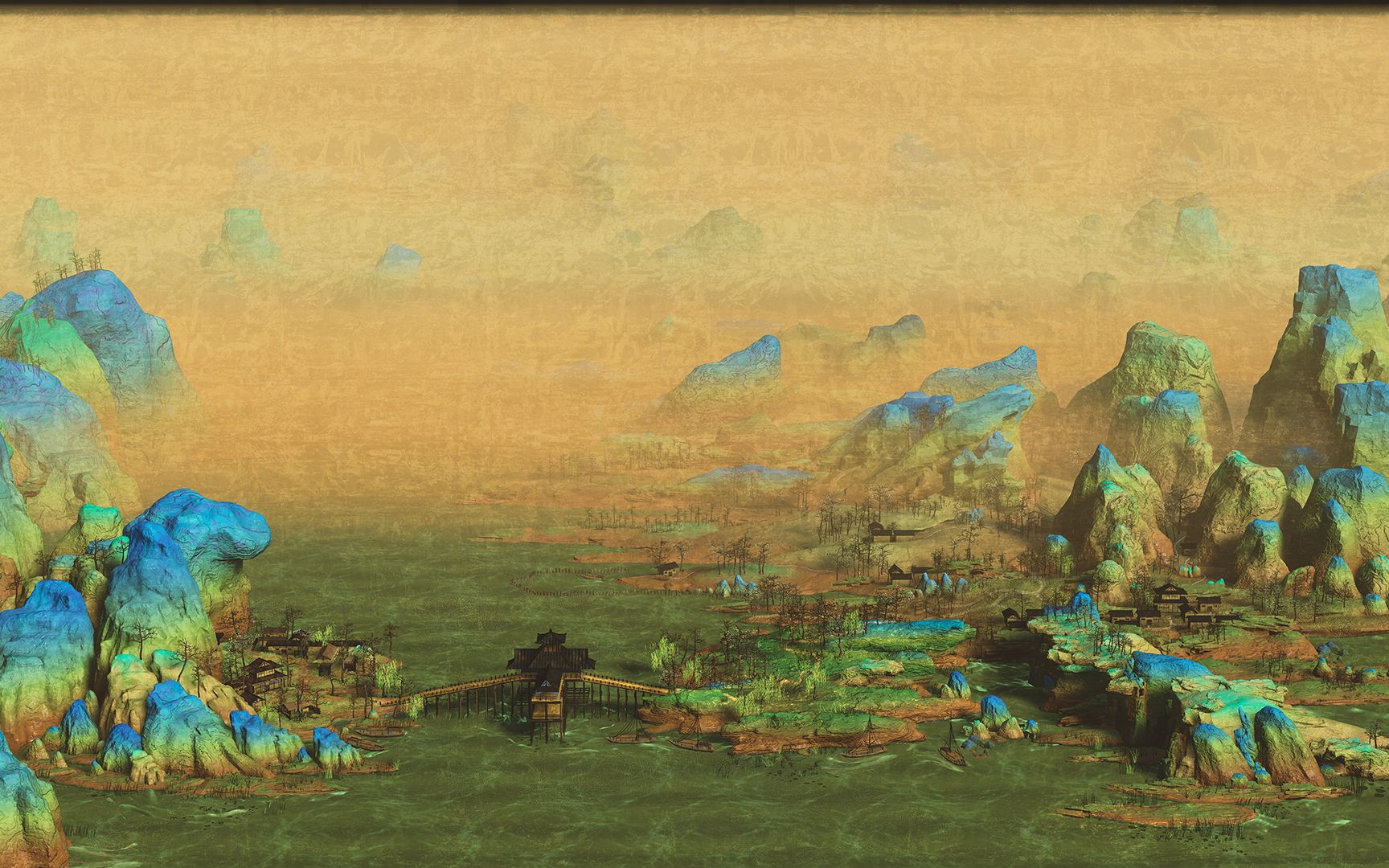 Blender三维场景制作流程-千里江山图-1