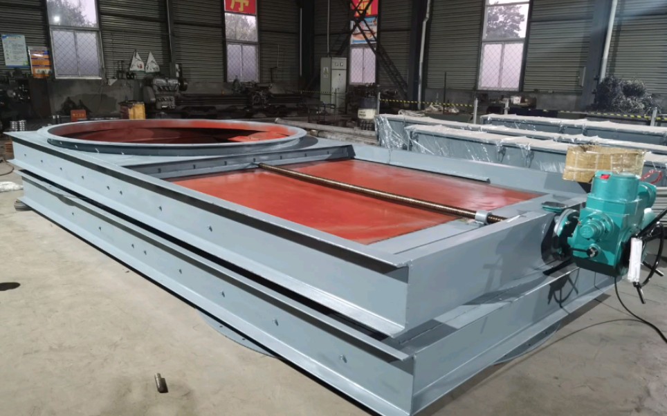 电动烟道插板阀,密封式闸板阀,大口径4500x4000双驱动脱硫管道挡板...