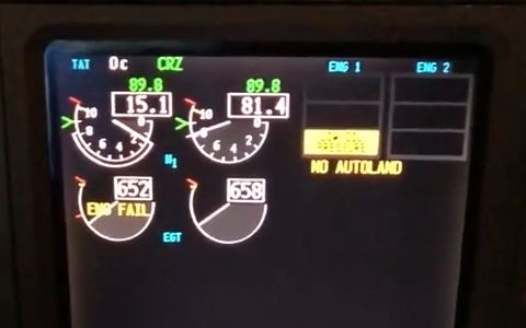 B737NG丨左发动机严重损坏(发动机仪表显示)