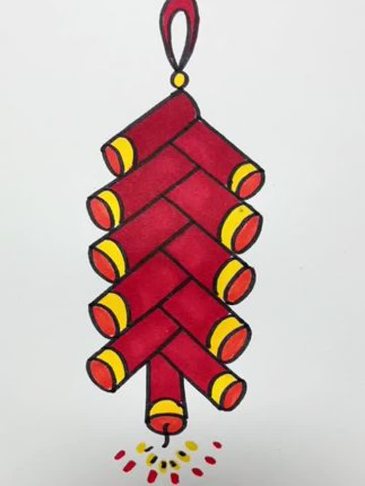 鞭炮简笔画