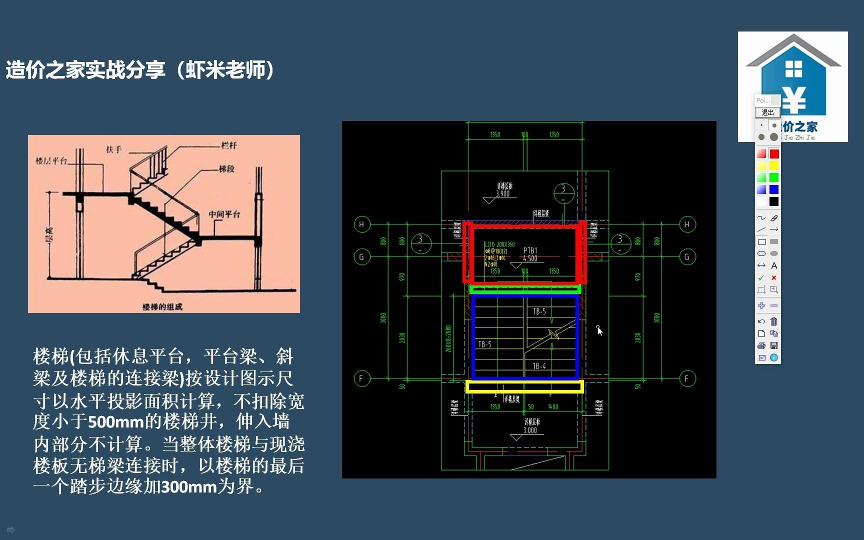 手算楼梯混凝土工程量的方法和思路