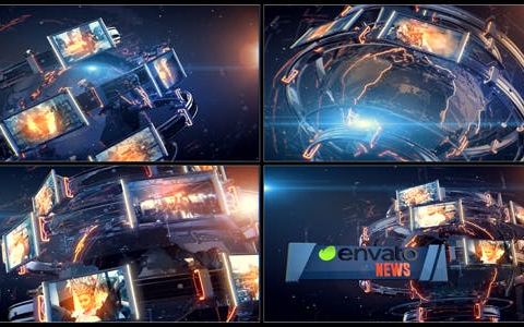 AE模板-新闻联播节目片头模板电视台科技财经新闻片头模板新闻栏目...