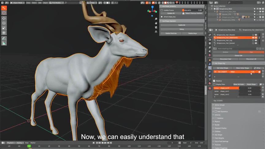Blender hair tool教程-如何制作逼真的头发