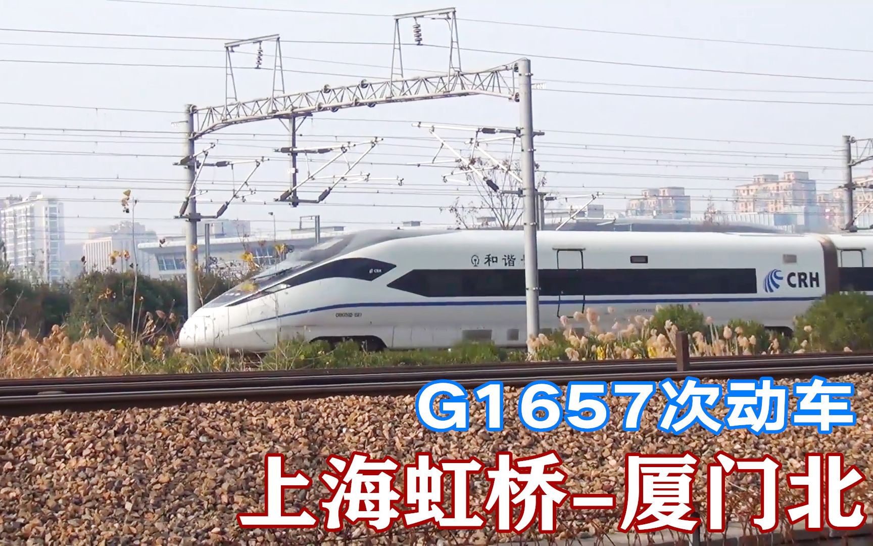 上海虹桥开往厦门北的380D动车,G1657次中途驶出杭州东站