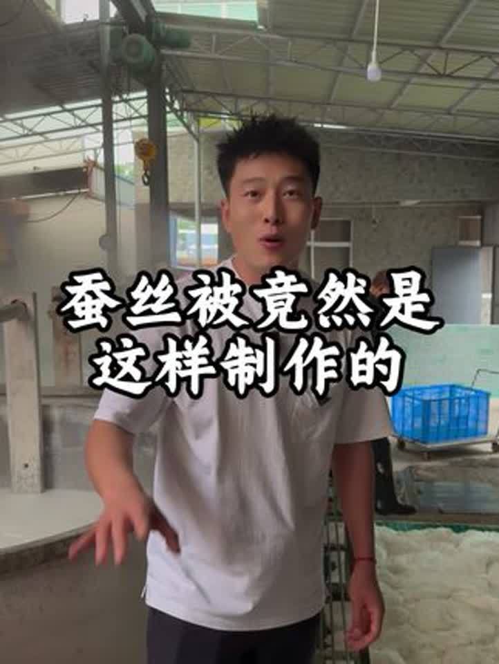 我现在就在蚕丝被制作的源头工厂,带你们看看一条正宗的蚕丝被到底...
