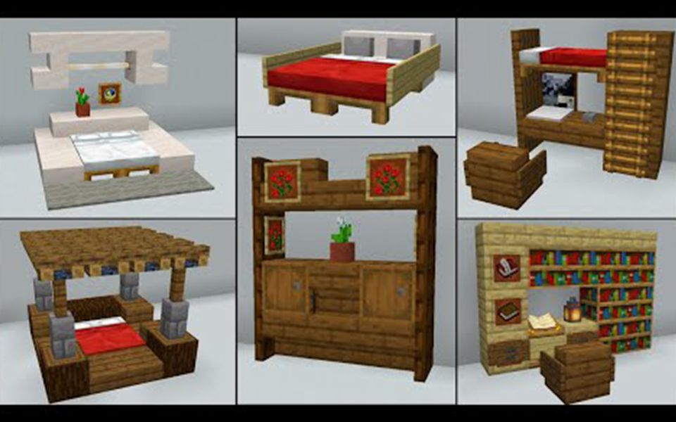 【BlenDigi】Minecraft我的世界 40种不同的卧室家具设计建造教程