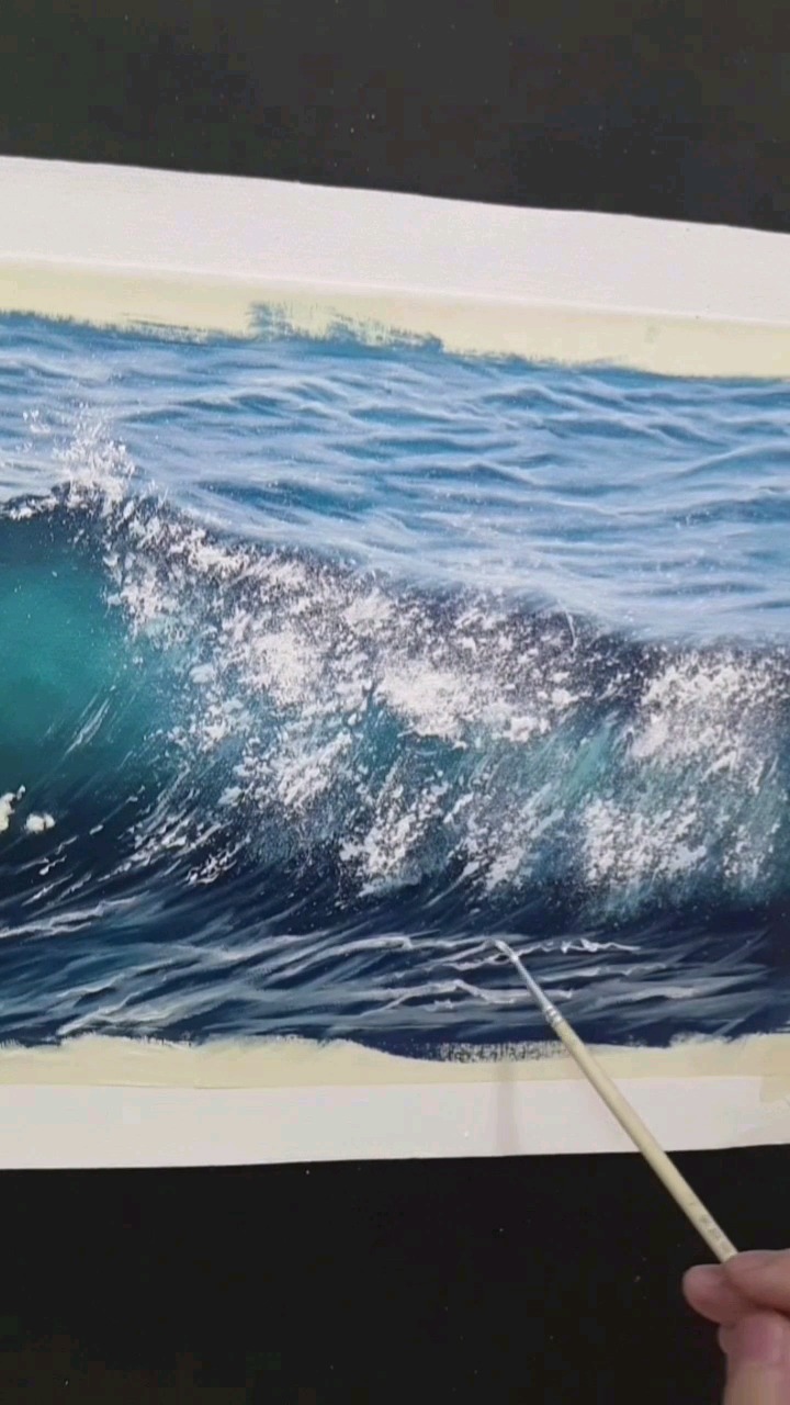 油画海浪教学