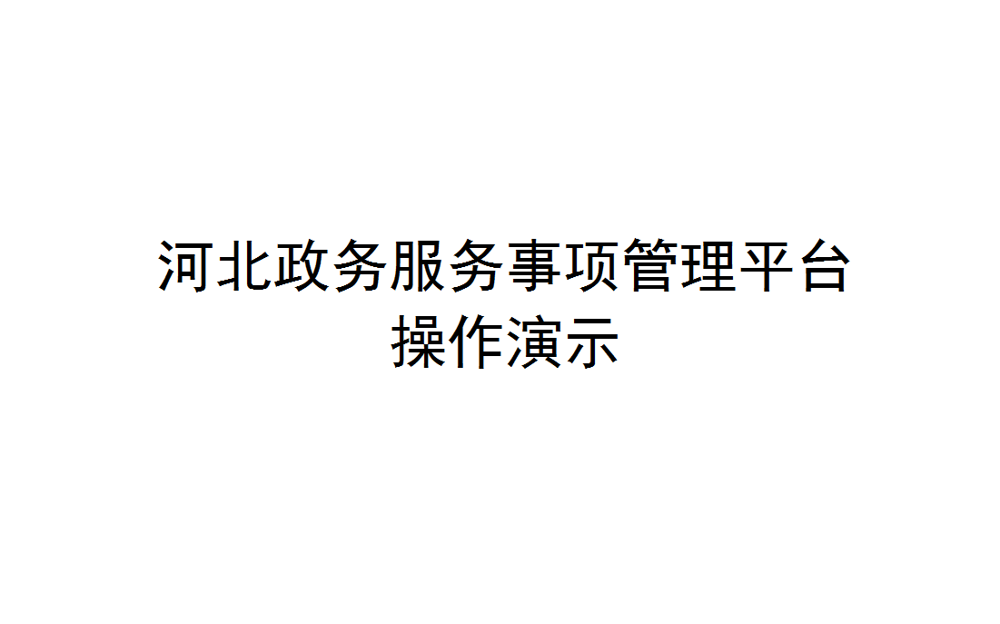 政务服务管理平台操作演示