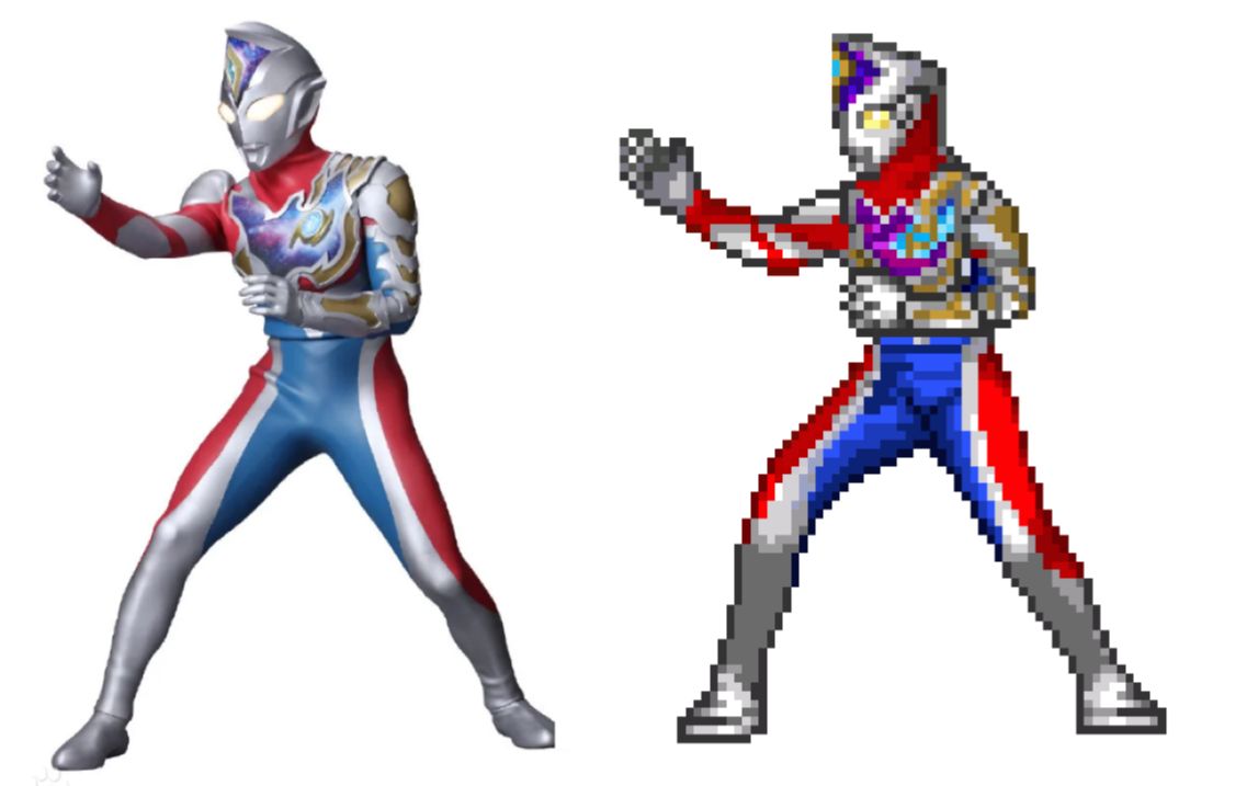 德凯奥特曼像素画(附全过程)