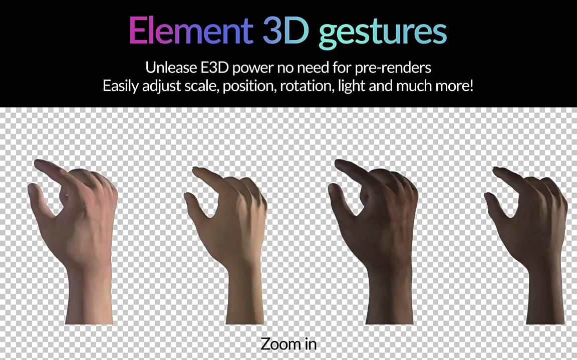 AE模板-15种E3D设备界面触控缩放点击滑动手势动画