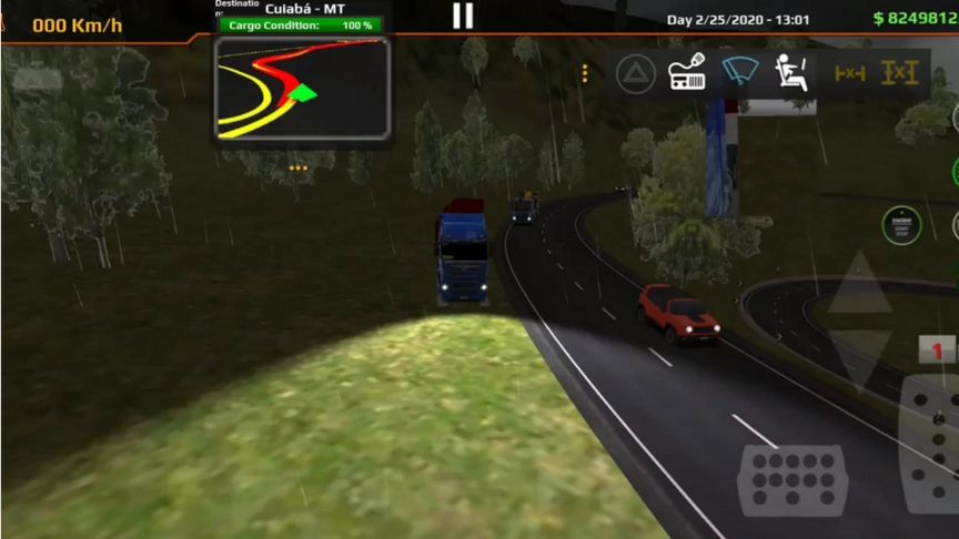 世界卡车驾驶模拟器,跑了一个小时。视频加速了。地图全,也好玩