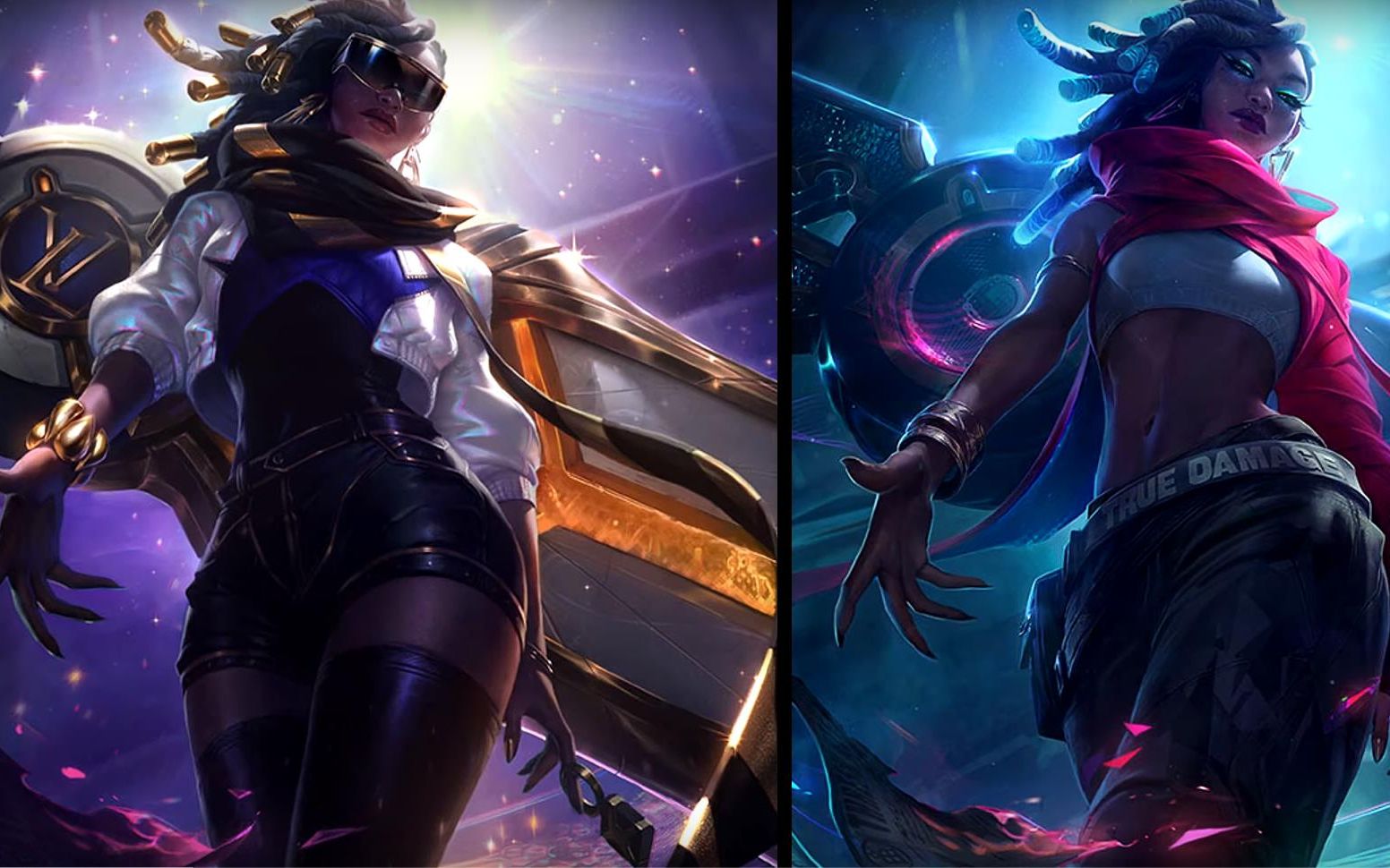 【皮肤对比】LV至臻赛娜VS真实伤害赛娜——英雄联盟