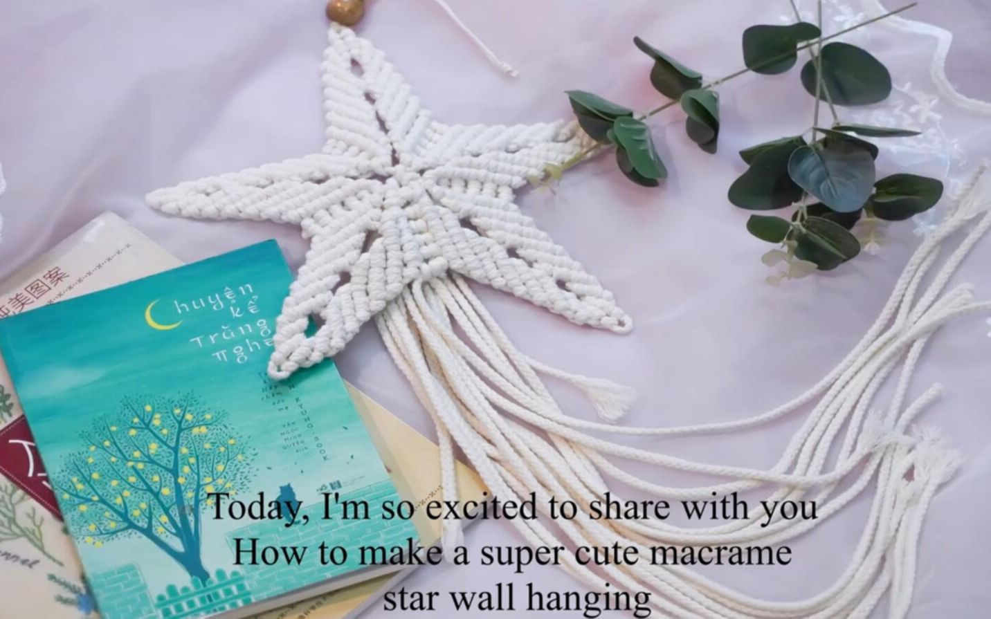 手工教程分享|用棉绳花半小时编一个星星挂件,利用起来让人惊喜不已!