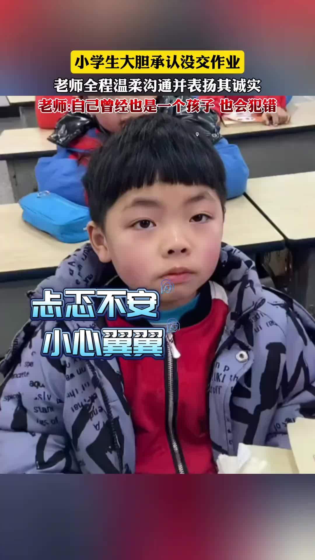 小学生大胆承认没交作业,老师全程温柔沟通并表扬其诚实……