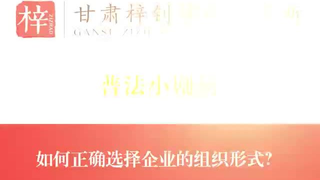 如何正确选择企业的组织形式#知识分享 #法律 #干货 #商业思维