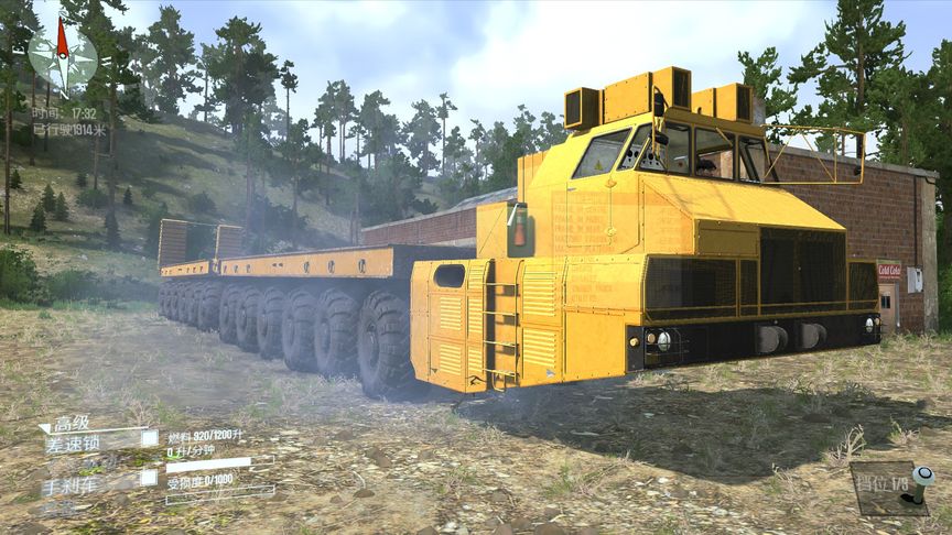 旋转轮胎:24轮的货车运送货物,车身太长,导致转向成障碍