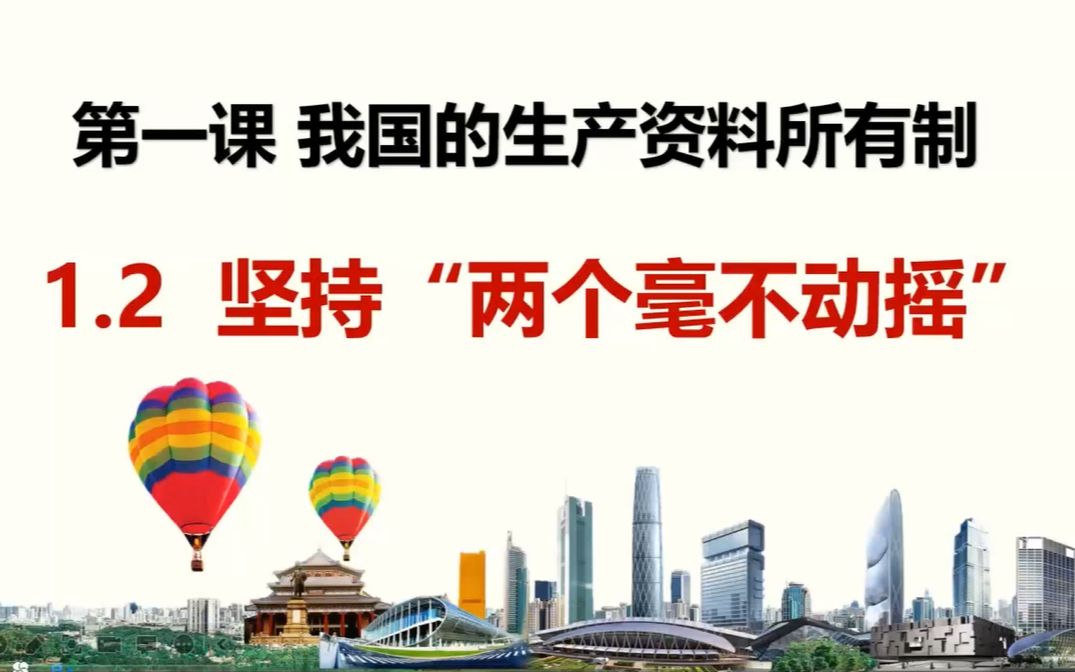 高中政治必修二第一课第二框 坚持“两个毫不动摇”