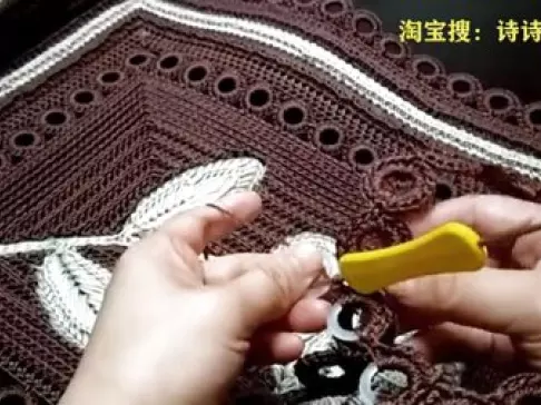 诗诗编织坊--汽车坐垫绑带钩法