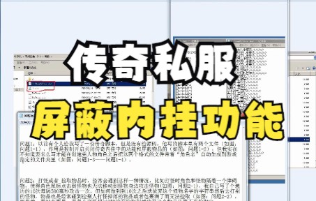 1.传奇私服屏蔽内挂功能