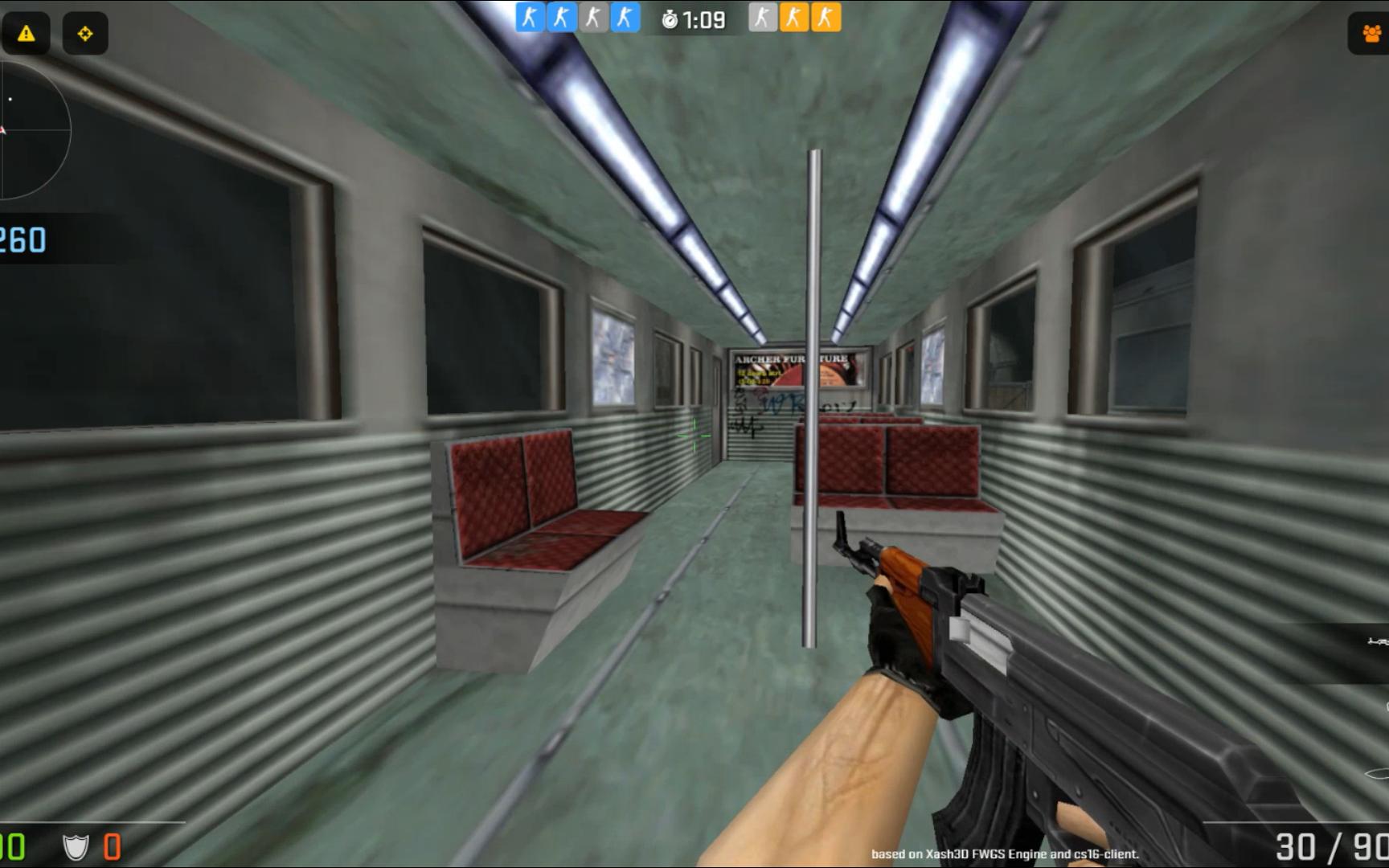 CS1.6网页版国际服,火车地图模式(UP有点不熟悉这个地图)