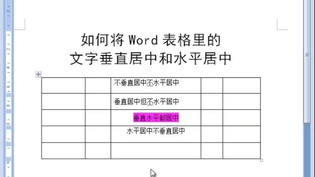Word表格里的文字如何垂直居中和水平居中显示