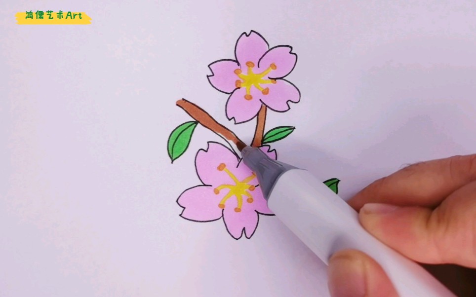 简单易学的樱花简笔画法,一起试试吧
