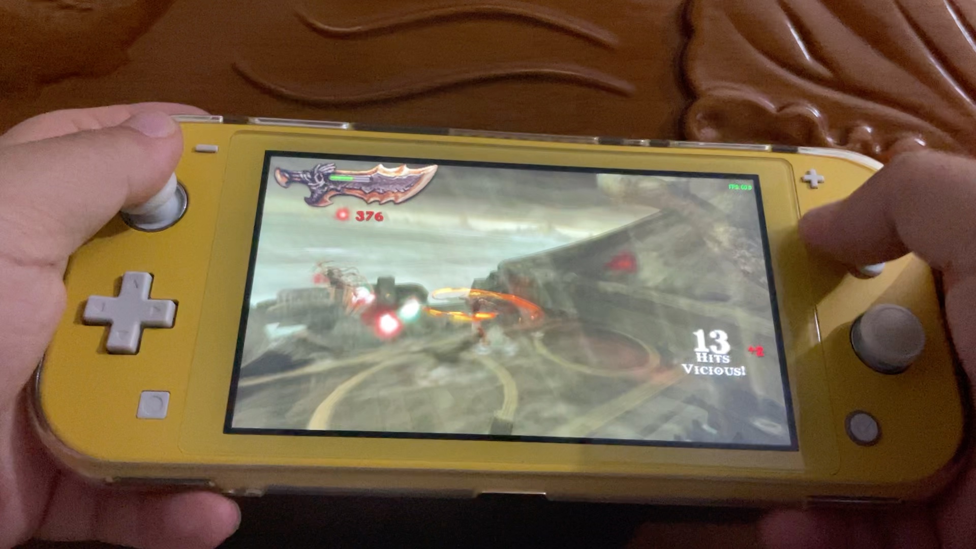 Switch lite超频ppsspp模拟器开2倍分辨率战神斯巴达 很流畅了