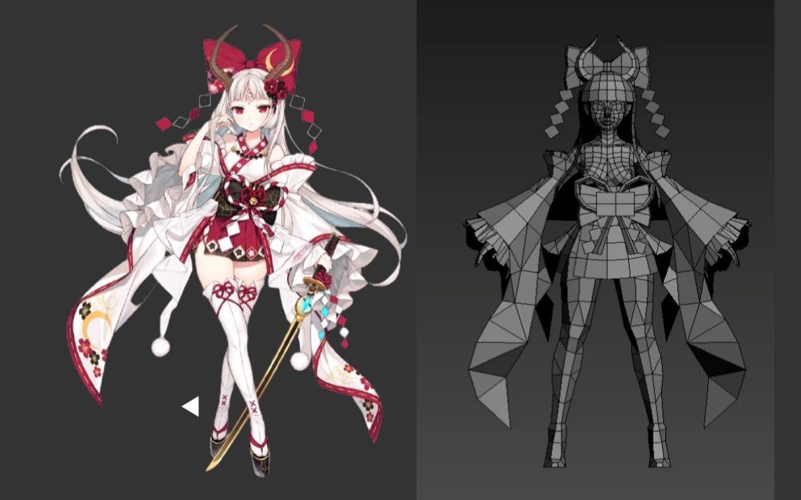 【3D游戏模型制作】3dmax女性角色建模全流程,一节课教你掌握传统...