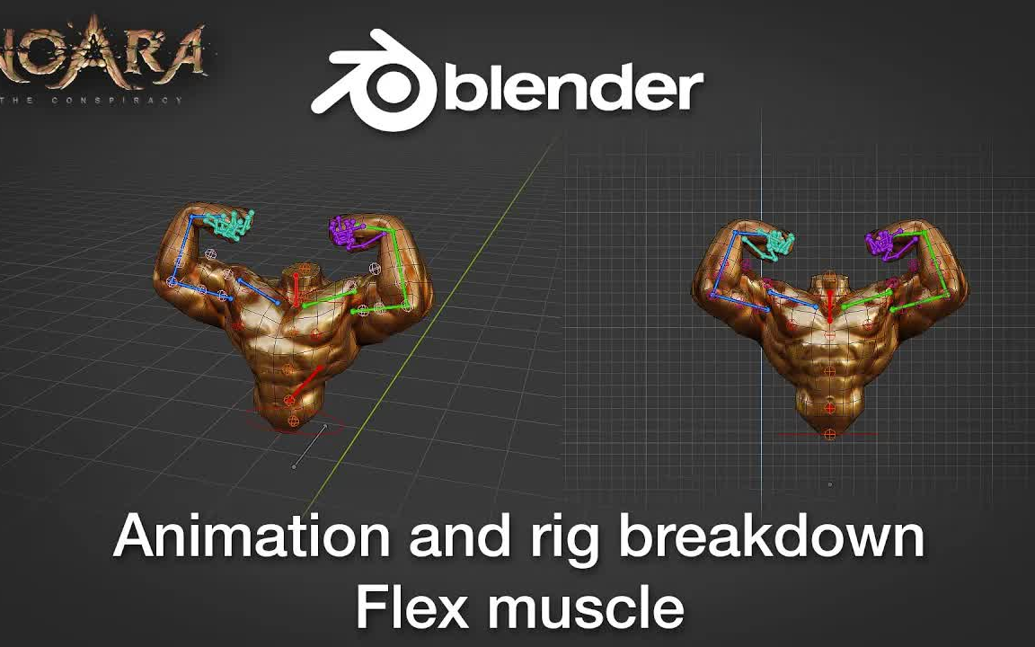 iBlender中文版插件 Muscle Tools 肌肉创建绑骨权重 Blender 教程